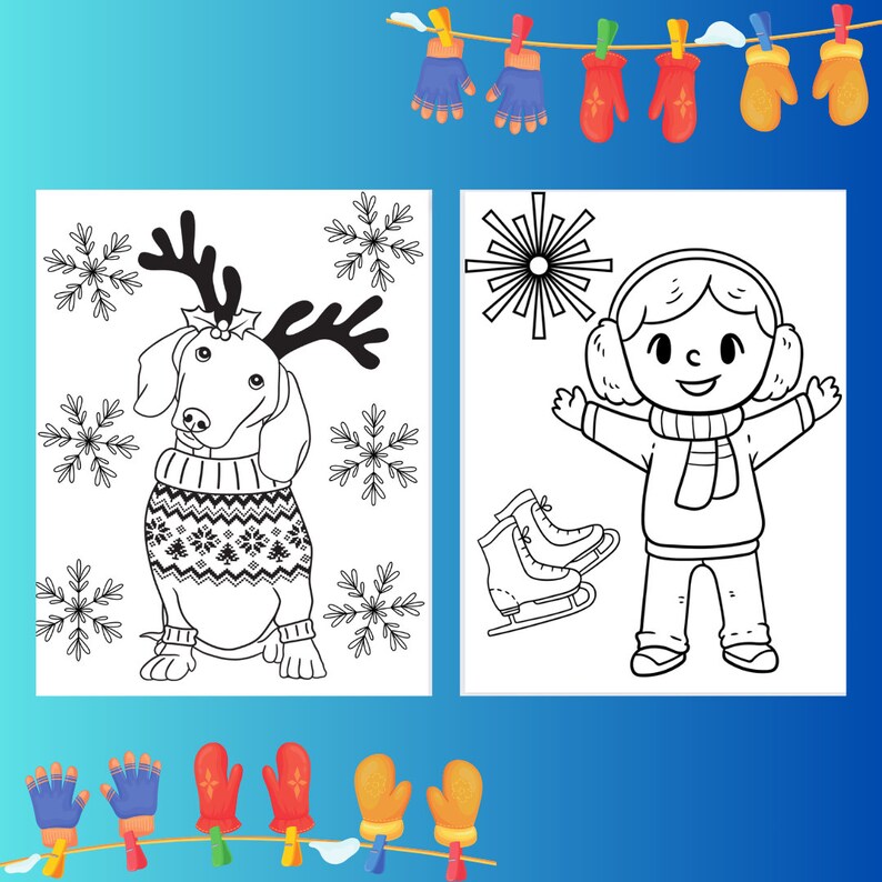 Printable Winter Coloring Pages, Winter Crafts, Kindergarten Artwork ...