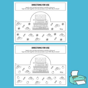 100 Days of School Paper Crown 100 Days Smarter Hat 100th Day of School ...