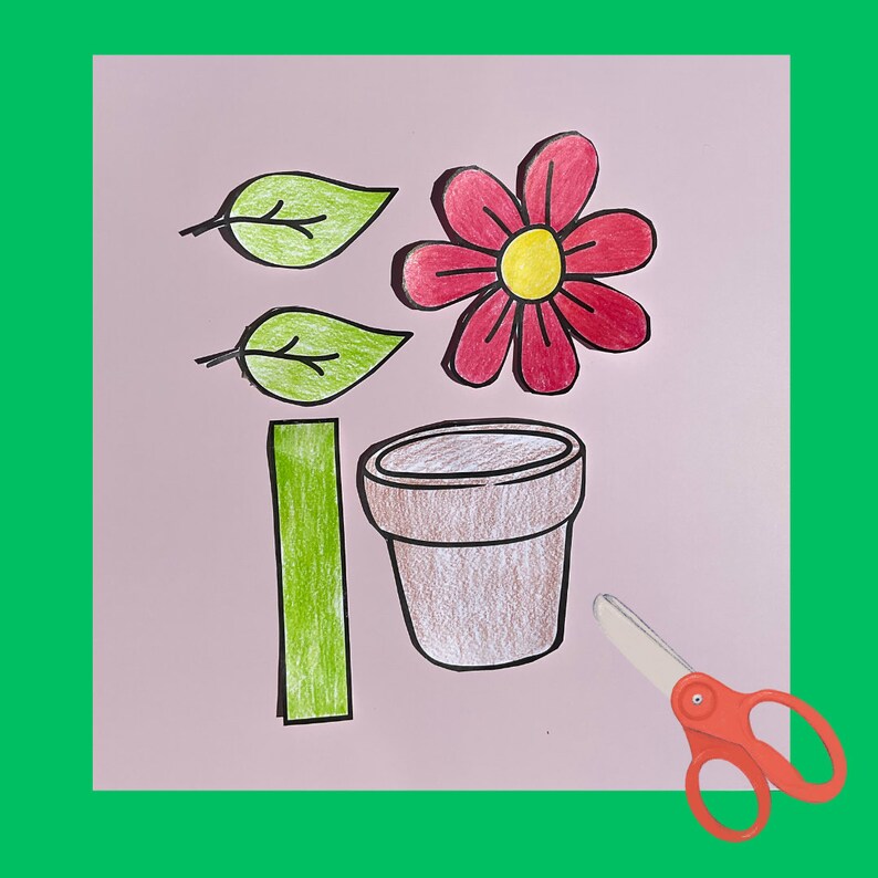 Build A Flower Craft Printable Activity Kids Spring Craft DIY Craft ...
