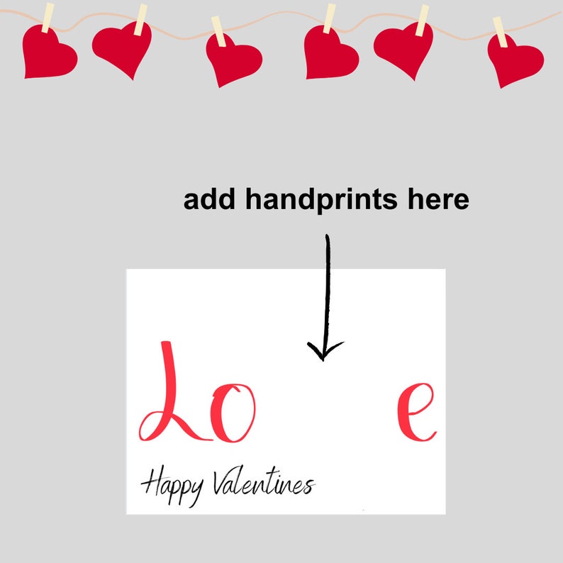 Valentines Day Handprint, Printable DIY Valentines Day Handprint ...