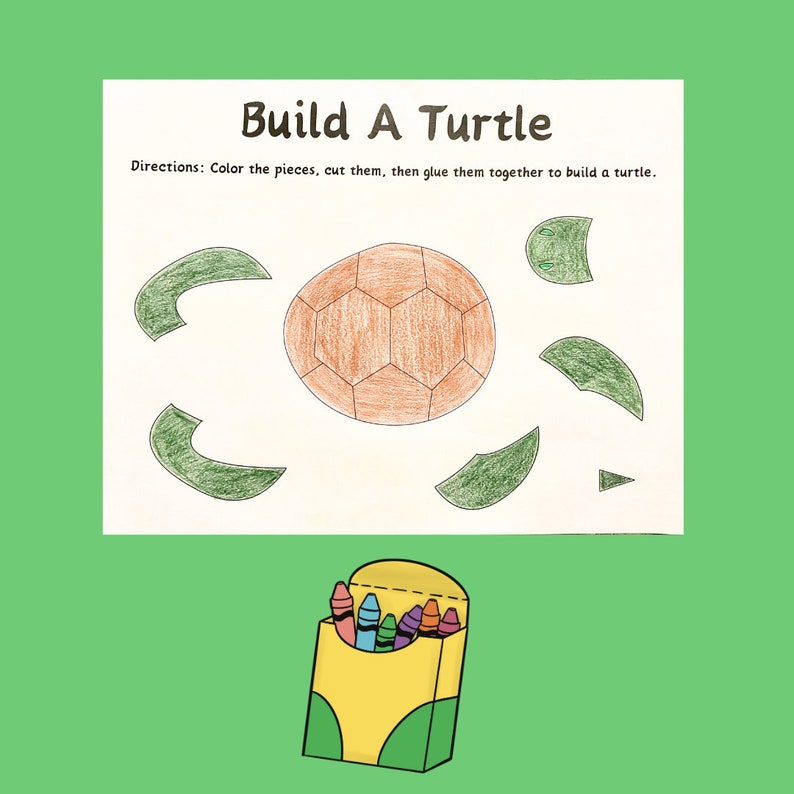 Build A Turtle Craft Printable Activity Kids Spring Craft DIY Craft ...