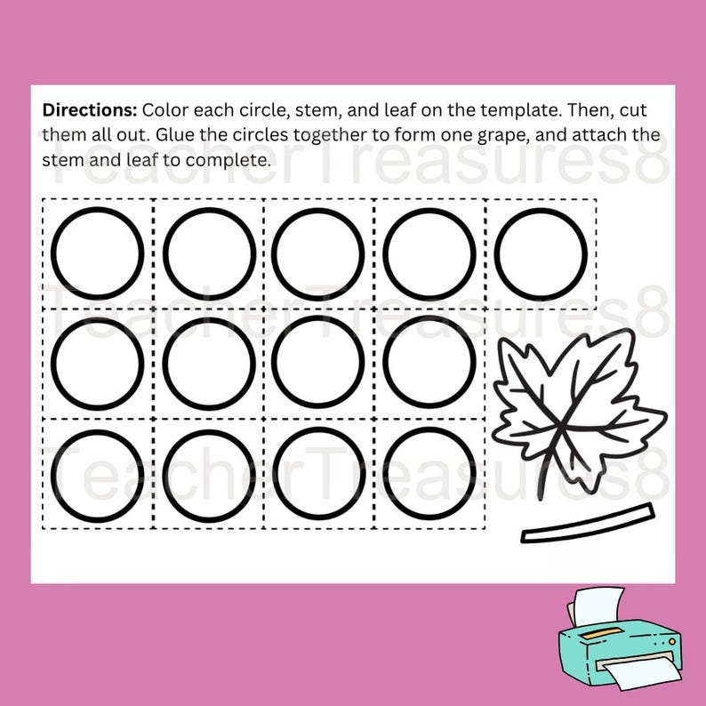 Grape Craft, Printable Download, Preschool Activity, Homeschool ...