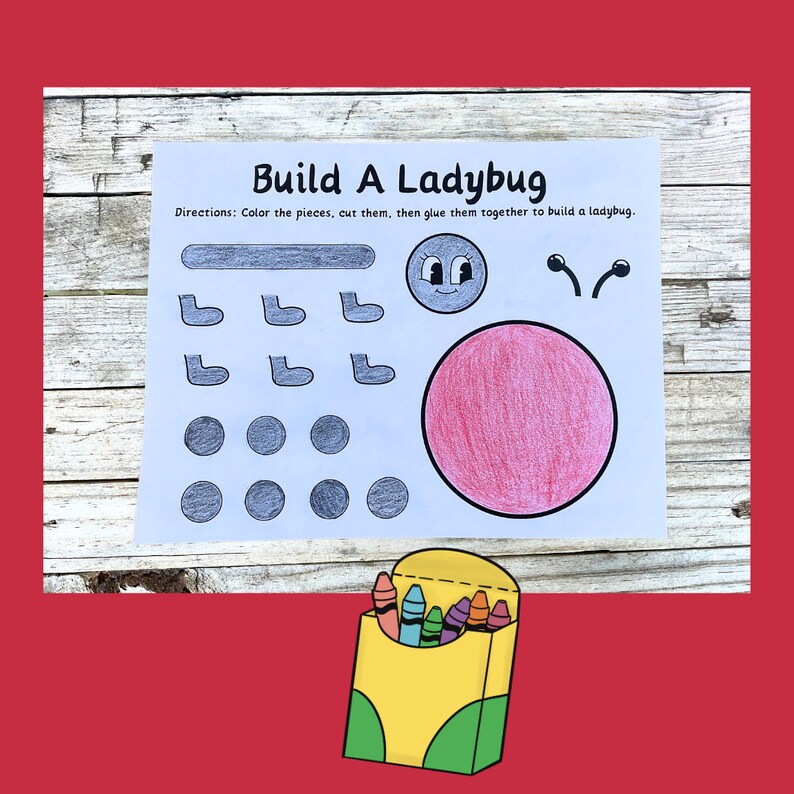 Build A Ladybug Craft Printable Activity Kids Summer Craft DIY Craft ...
