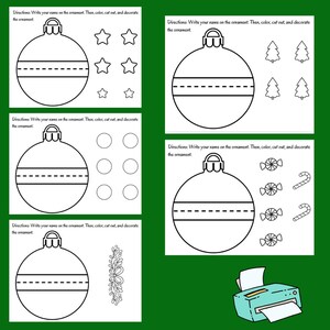 Printable Christmas Ornaments Make an Ornament DIY Paper Ornaments Kids ...