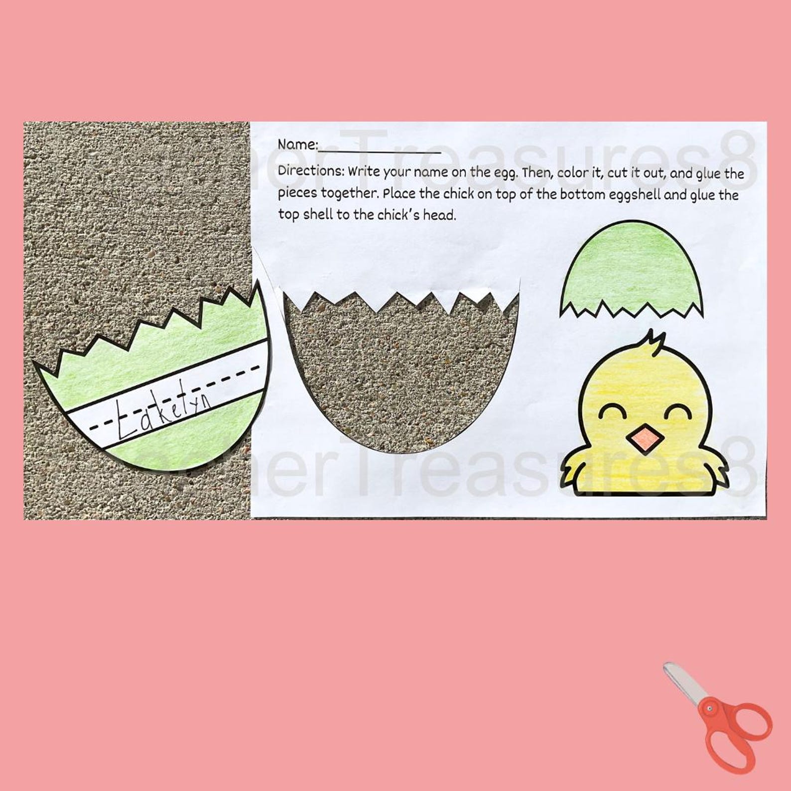 Chick in an Egg Craft Easter Egg Craft With Name Chick Egg Craft Easter ...