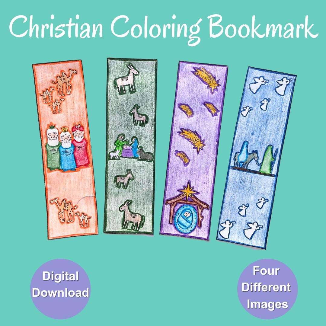Christian Coloring Bookmark Sunday School Craft Bible Printable ...