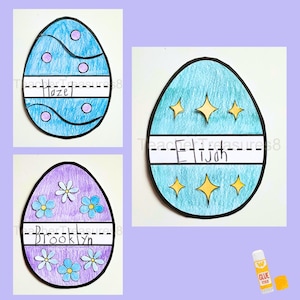 Name Easter Egg Craft Easter Activity Easter Kids Craft DIY Kids Easter ...