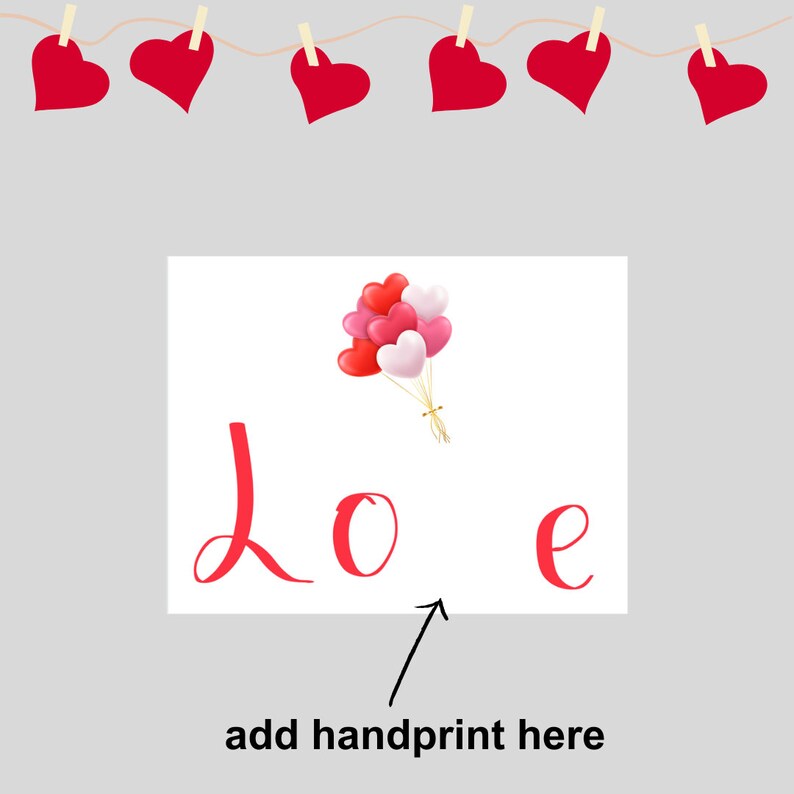 Valentines Day Handprint, Printable DIY Valentines Day Handprint ...