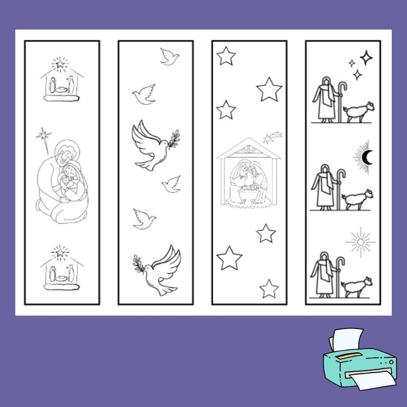 Christian Coloring Bookmark Sunday School Craft Bible Printable ...