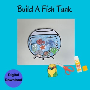 Build A Fish Tank Craft Printable Activity Kids Spring Craft DIY Craft ...