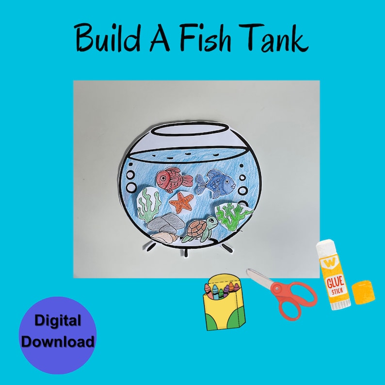 Build A Fish Tank Craft Printable Activity Kids Spring Craft DIY Craft ...