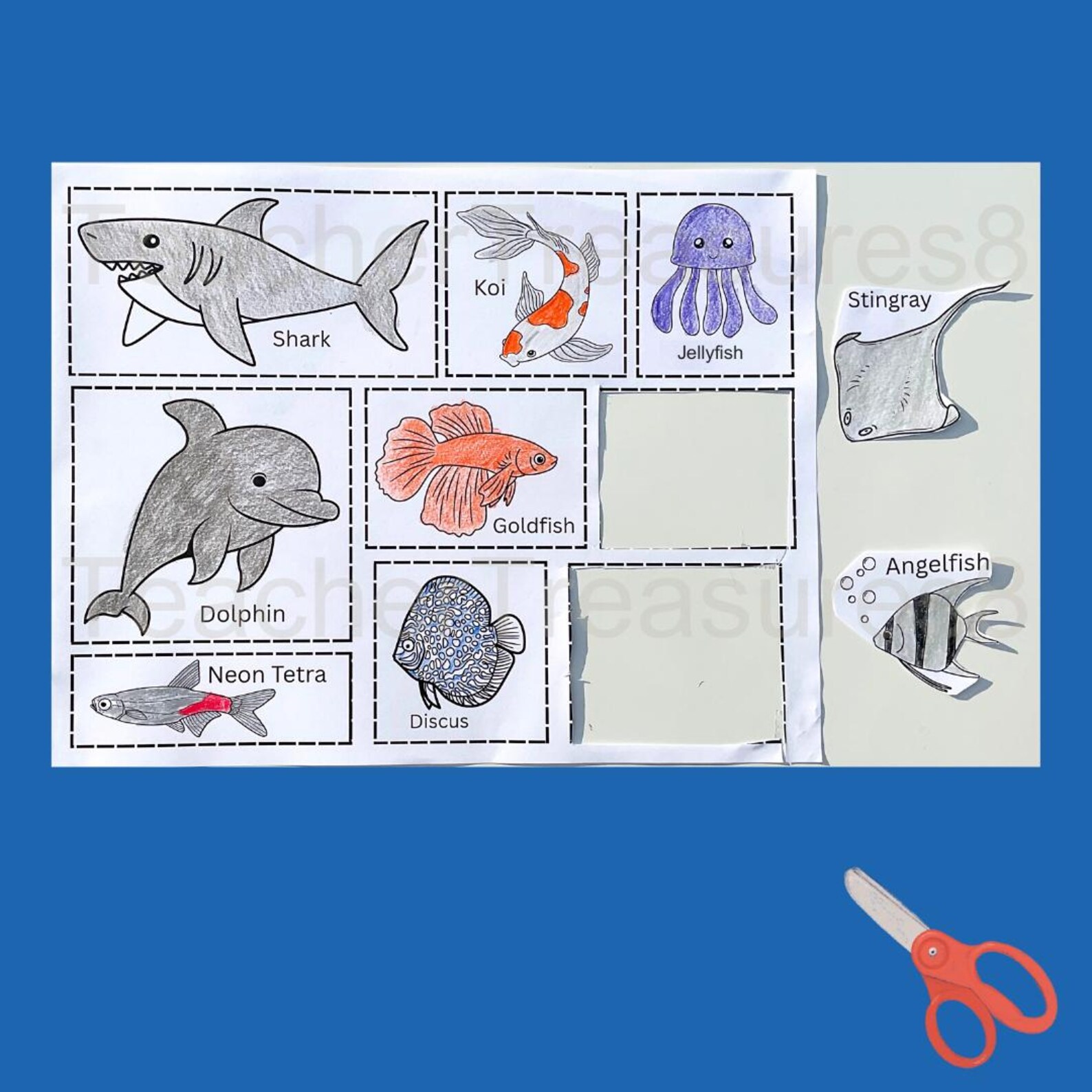 Build an Aquarium Craft Printable Activity Kids Spring Craft DIY Craft ...