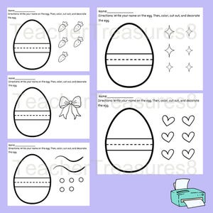 Name Easter Egg Craft Easter Activity Easter Kids Craft DIY Kids Easter ...