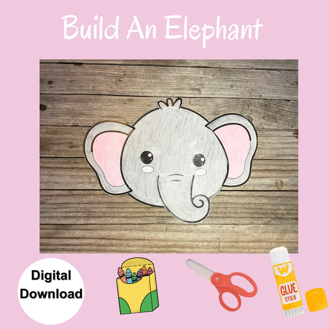 Build an Elephant Craft Printable Activity Summer Craft Homeschool ...