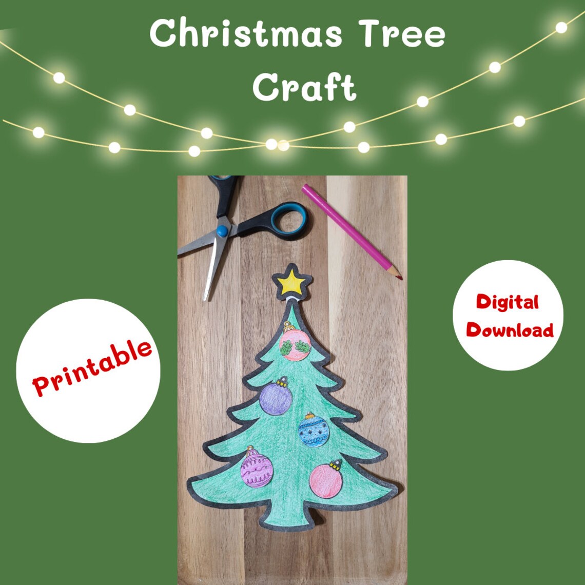 Printable Christmas Craft, Christmas Tree Template, Christmas Crafts ...