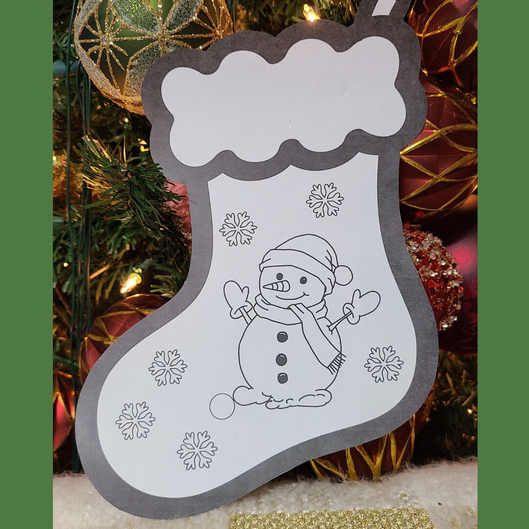 Printable Christmas Craft, Stocking Template, Christmas Crafts ...