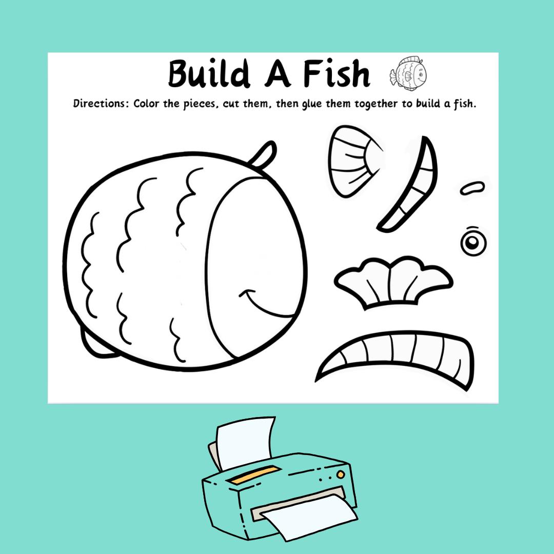 Build A Fish Craft Printable Activity Kids Craft DIY Craft Homeschool ...