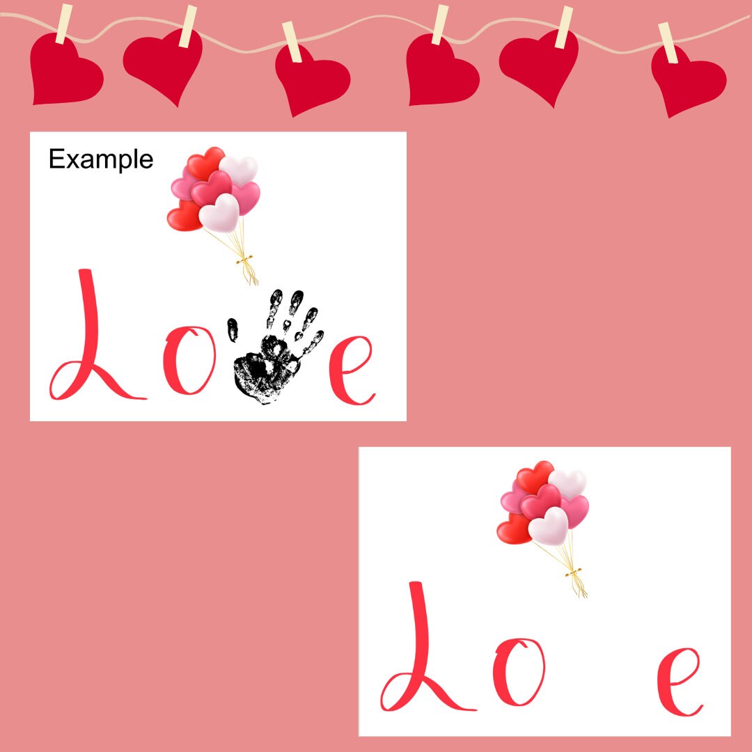 Valentines Day Handprint, Printable DIY Valentines Day Handprint ...