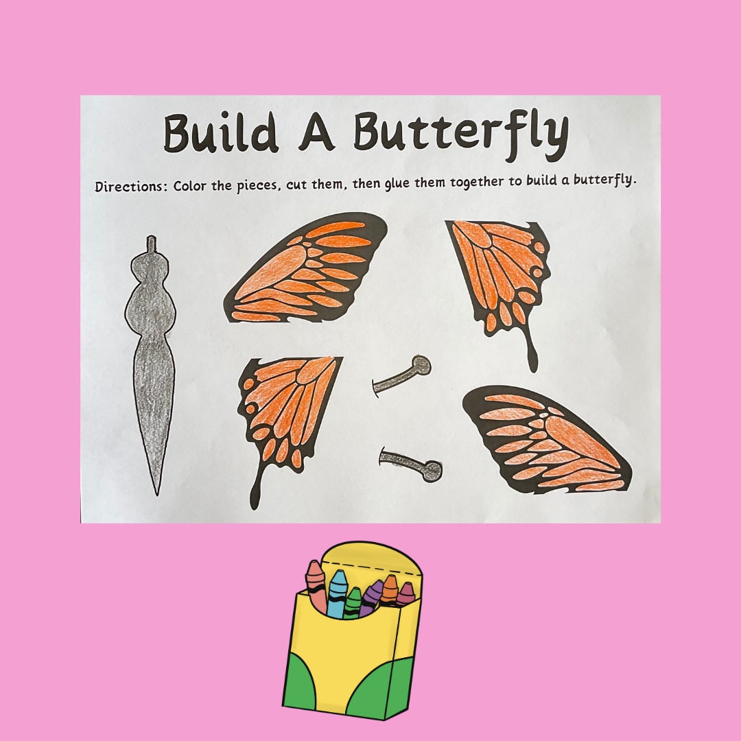 Build A Butterfly Craft Printable Activity Kids Spring Craft DIY Craft ...