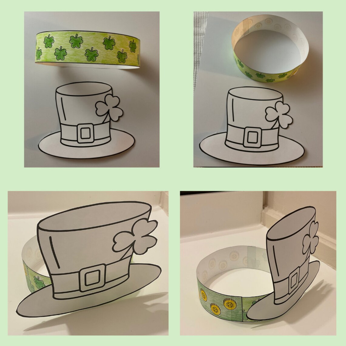 St Patricks Paper Crown Headband, St Patricks Day Paper Crown, St ...