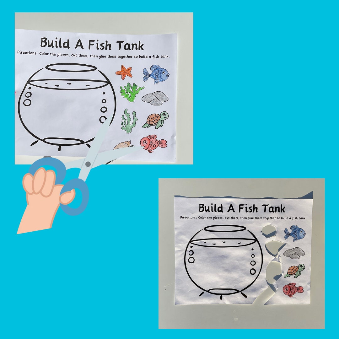 Build A Fish Tank Craft Printable Activity Kids Spring Craft DIY Craft ...
