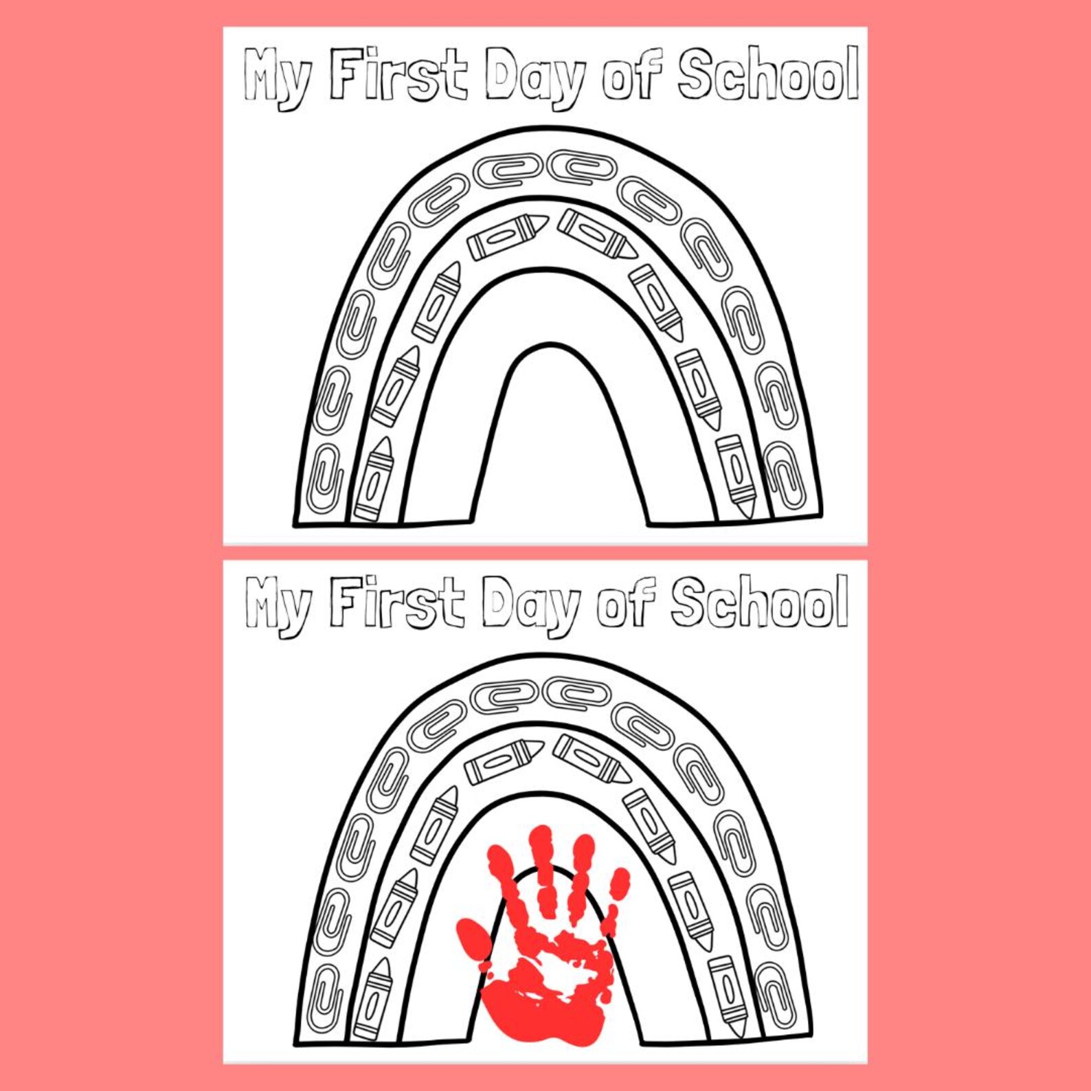 First Day of School Handprint Craft Back to School Craft Handprint ...