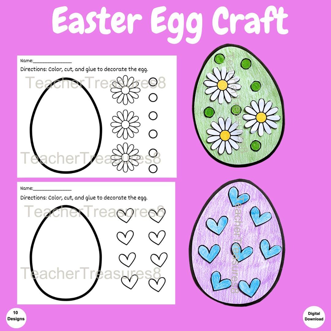 Easter Egg Craft, Easter Printable, Easter Craft, Easter Activity ...