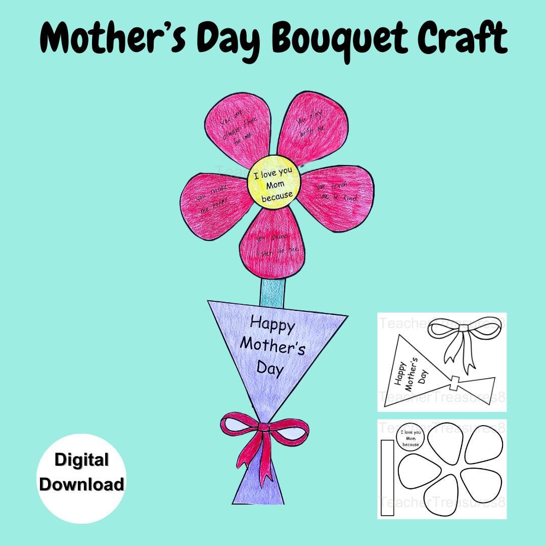 Mother’s Day Craft Mothers Day Bouquet Craft Mothers Day Kids Craft ...