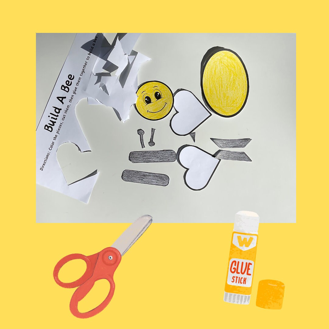 Build A Bee Craft Printable Activity Kids Spring Craft DIY Craft ...