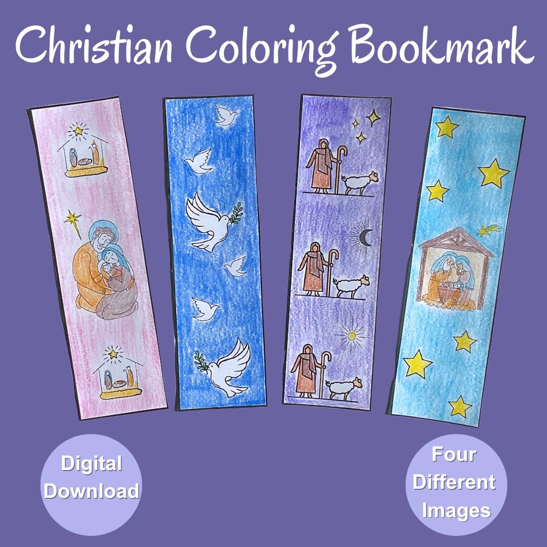 Christian Coloring Bookmark Sunday School Craft Bible Printable ...
