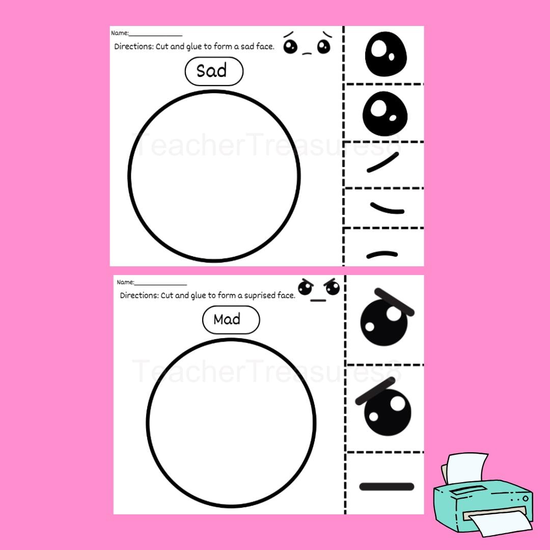 Emotions Printable Craft Emotional Awareness Feelings Craft Emotions ...