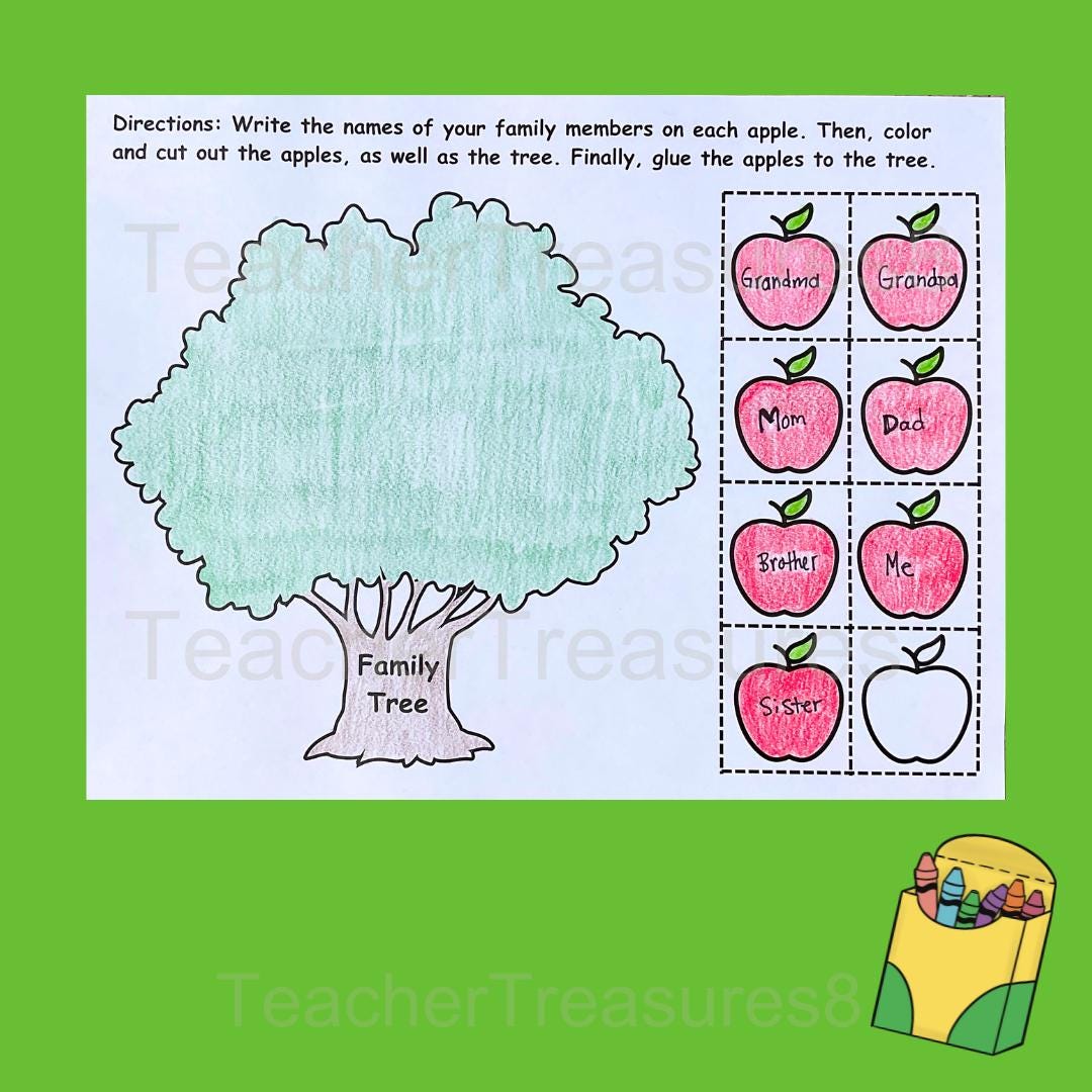 Family Tree Craft, Family Tree Template, Label Family Tree, Build A ...
