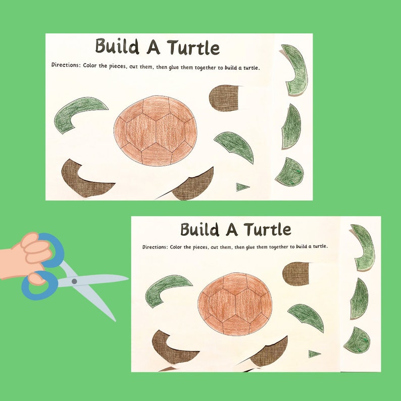 Build A Turtle Craft Printable Activity Kids Spring Craft DIY Craft ...