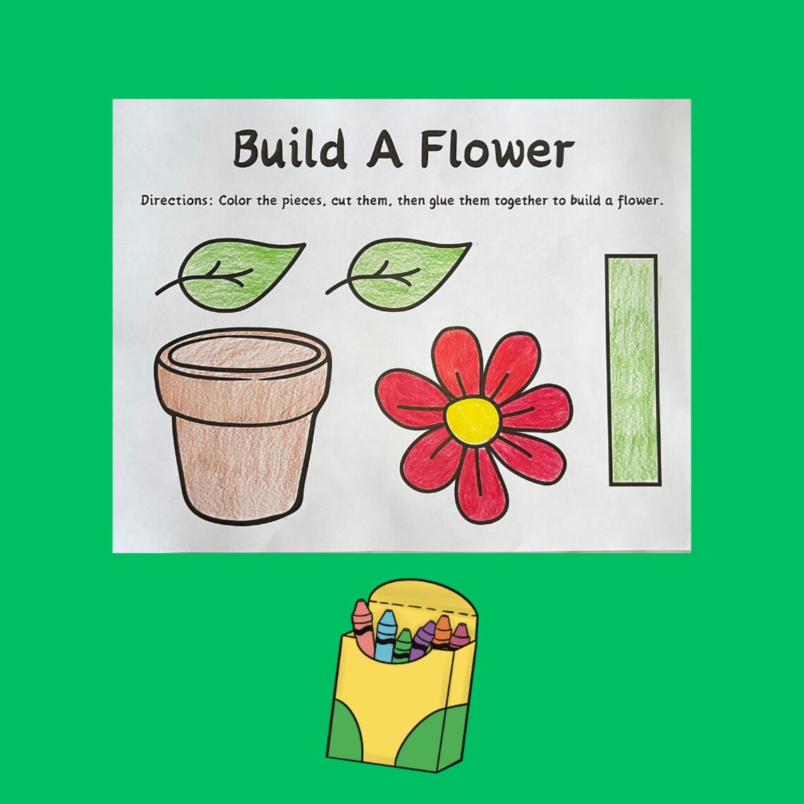 Build A Flower Craft Printable Activity Kids Spring Craft DIY Craft ...