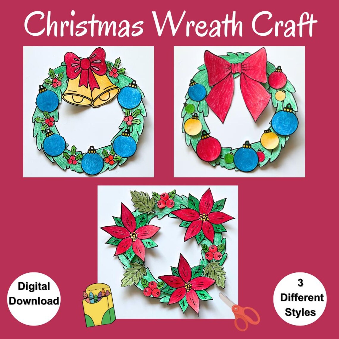 Christmas Wreath Craft Build A Wreath Winter Wreath Craft Christmas ...