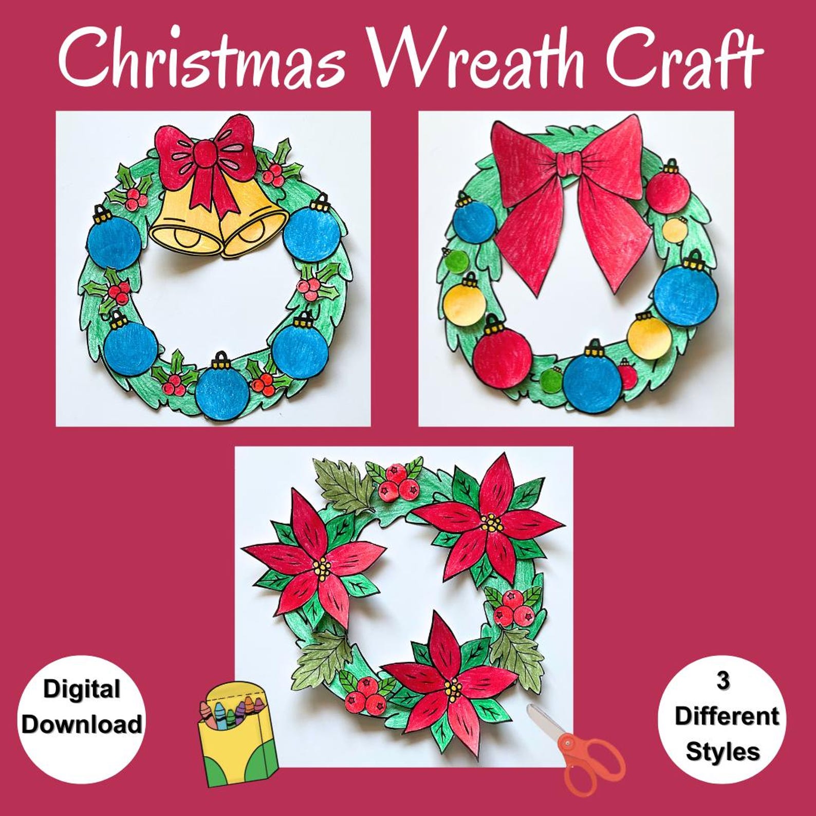 Christmas Wreath Craft Build A Wreath Winter Wreath Craft Christmas ...