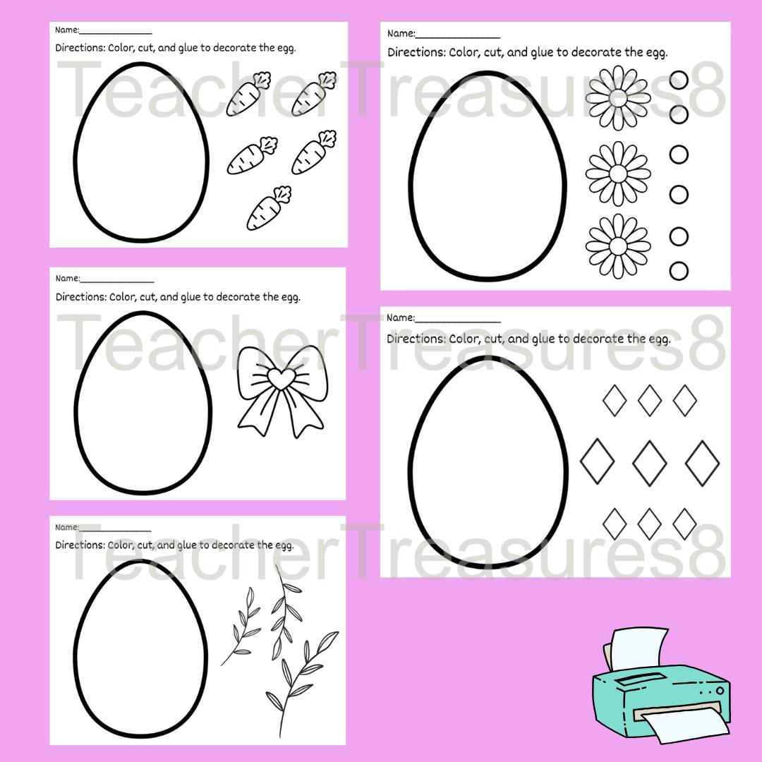 Easter Egg Craft Easter Printable Easter Kid Craft DIY Kid Easter ...