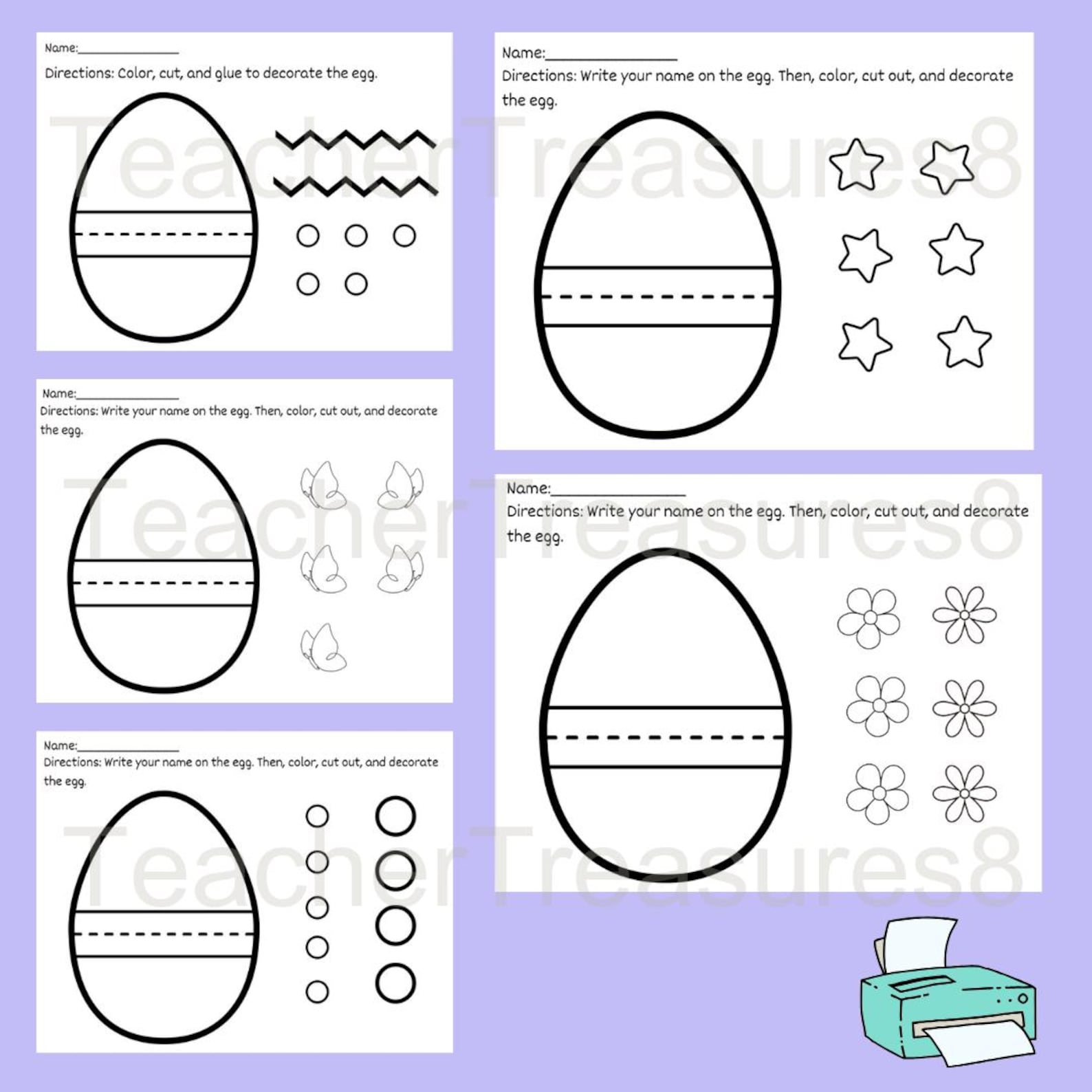 Name Easter Egg Craft Easter Activity Easter Kids Craft DIY Kids Easter ...