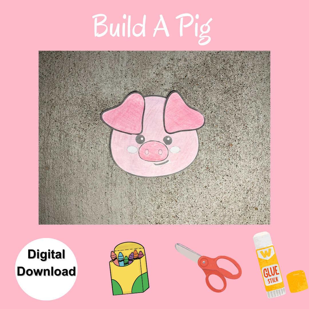 Build A Pig Craft Printable Activity Summer Craft Homeschool Activity ...