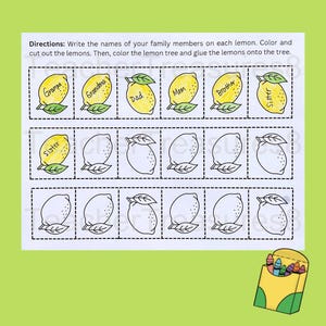 Lemon Tree Craft, Family Tree Template, Printable Activity, Family Tree ...