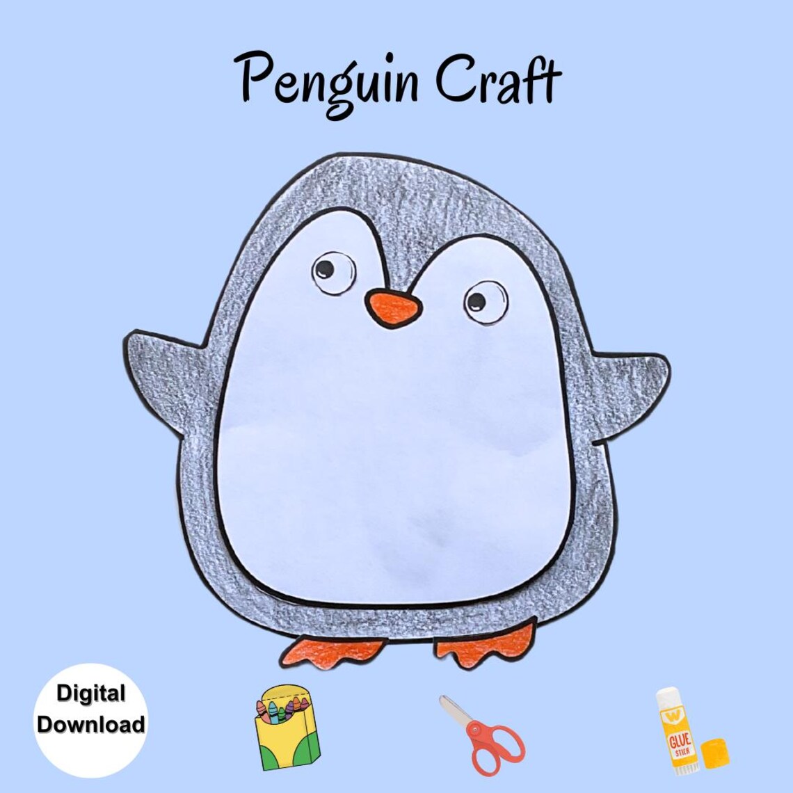 Penguin Craft Template Printable Craft Winter Craft Preschool Craft ...