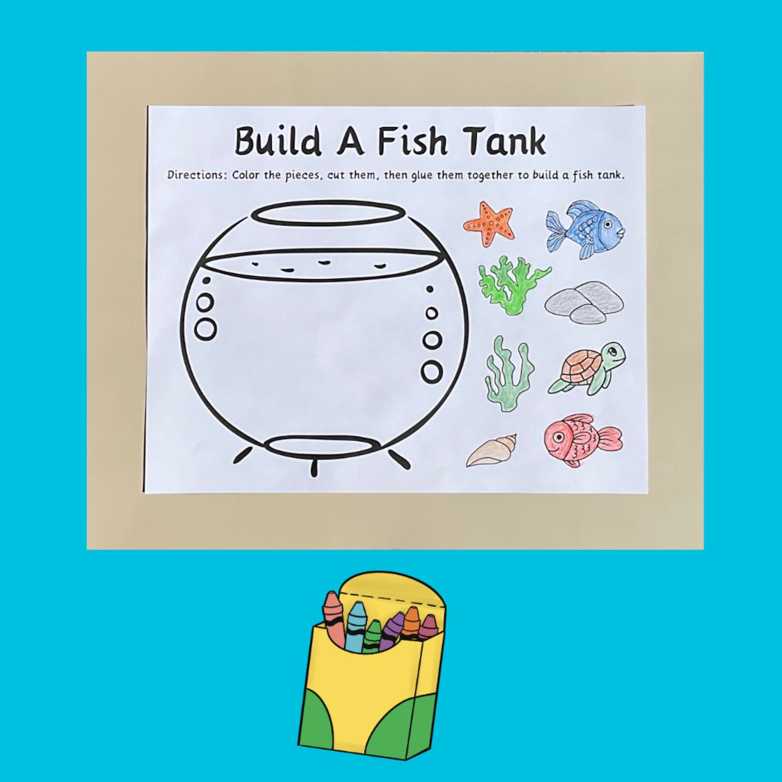 Build A Fish Tank Craft Printable Activity Kids Spring Craft DIY Craft ...