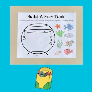 Build A Fish Tank Craft Printable Activity Kids Spring Craft DIY Craft ...