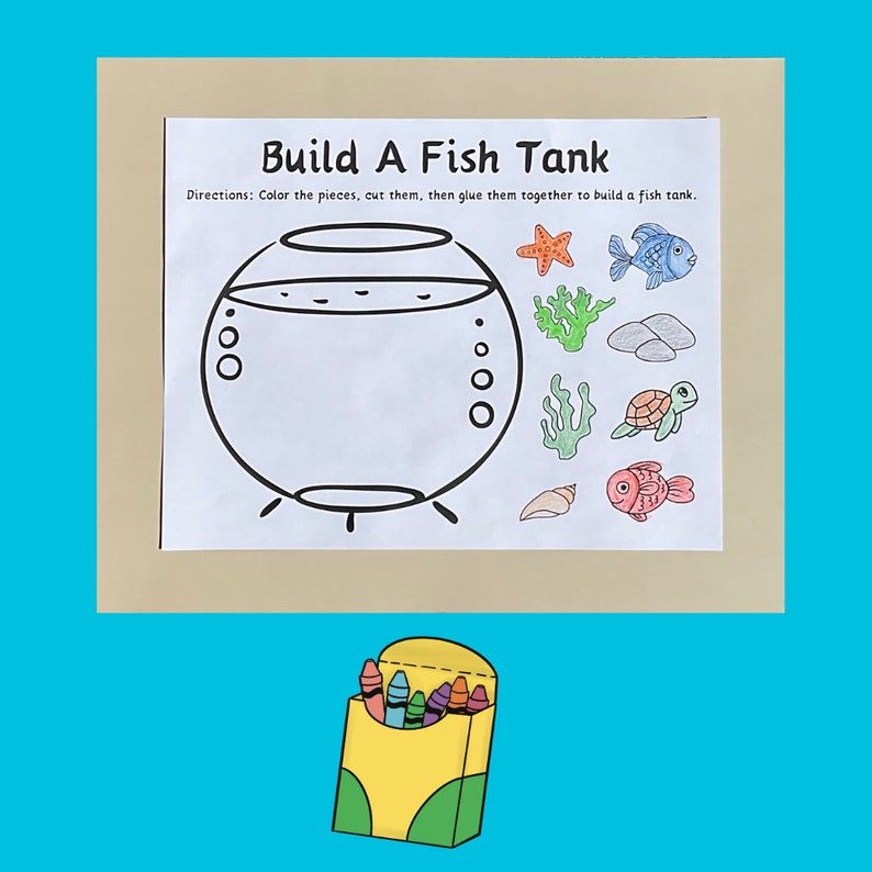 Build A Fish Tank Craft Printable Activity Kids Spring Craft DIY Craft ...