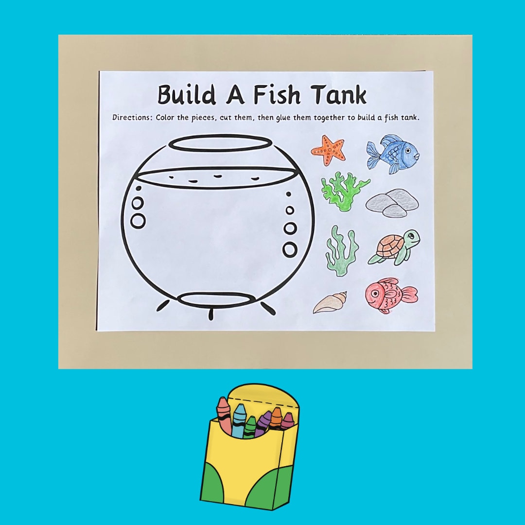 Build A Fish Tank Craft Printable Activity Kids Spring Craft DIY Craft ...
