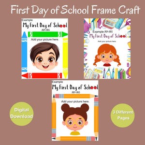 First Day of School Frame Craft Back to School Craft Handprint Craft ...