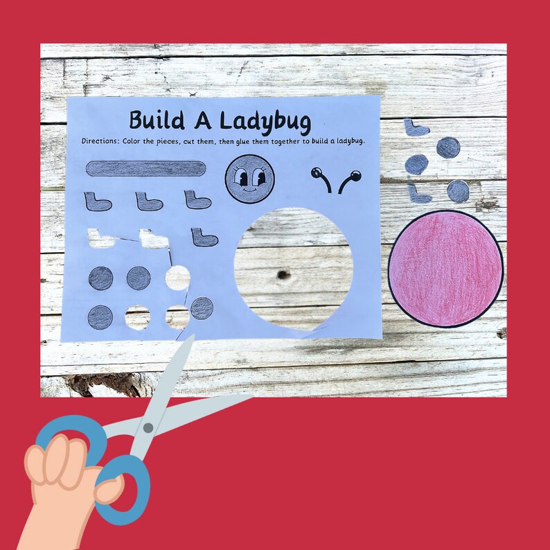 Build A Ladybug Craft Printable Activity Kids Summer Craft DIY Craft ...