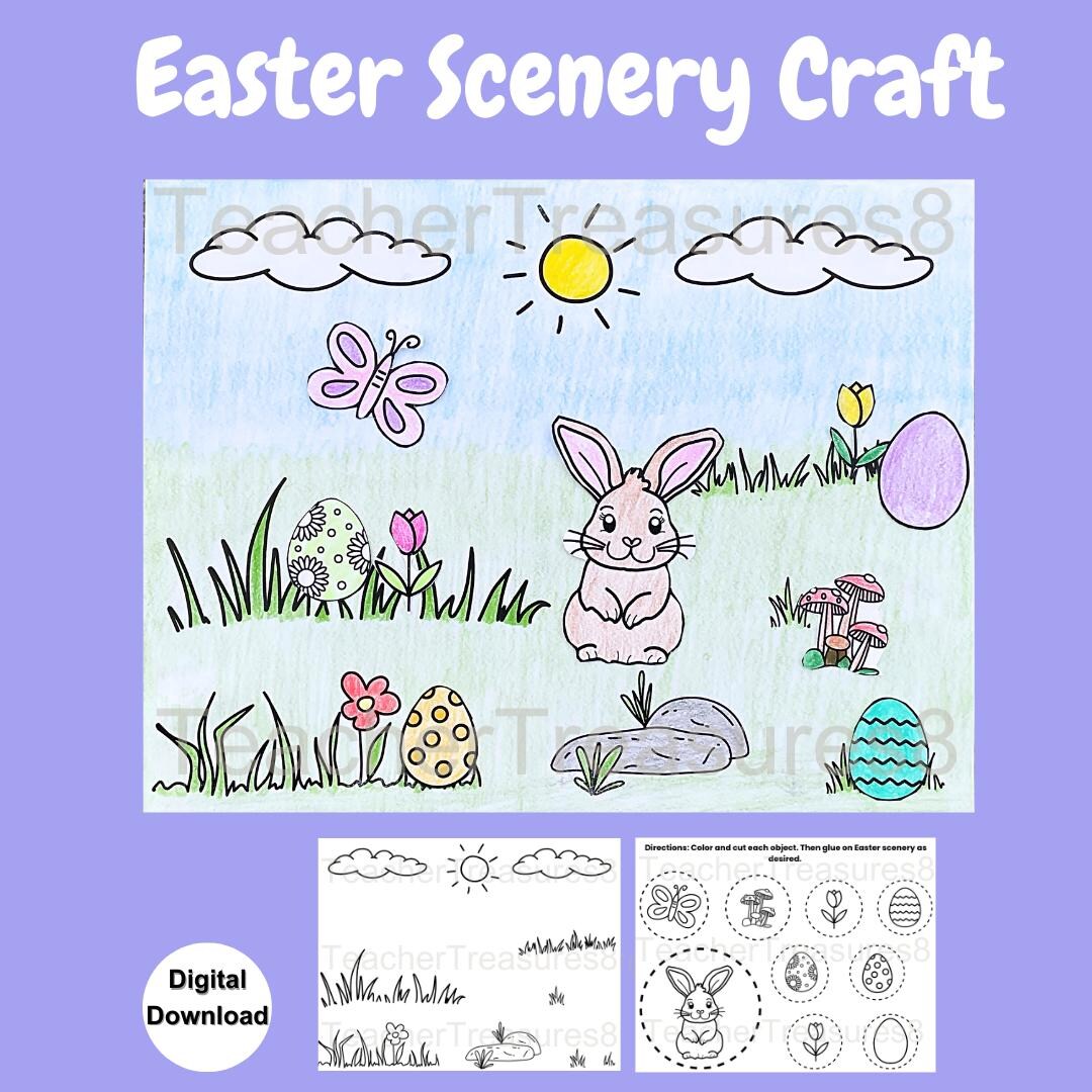 Easter Scenery Craft Printable Activity Easter Craft Homeschool ...
