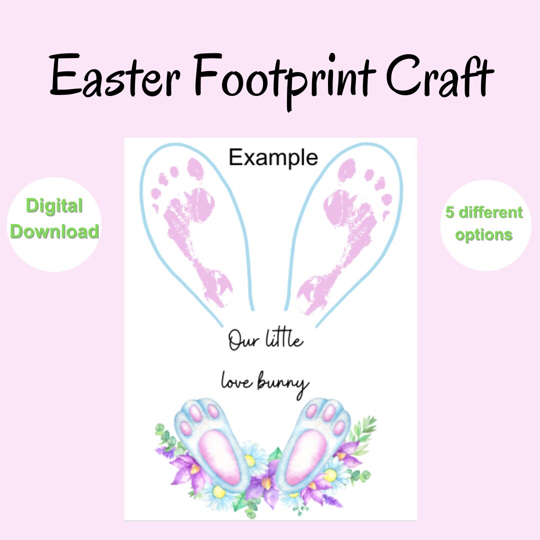 Easter Footprint Craft Bunny Footprint Easter Craft Footprint Craft ...