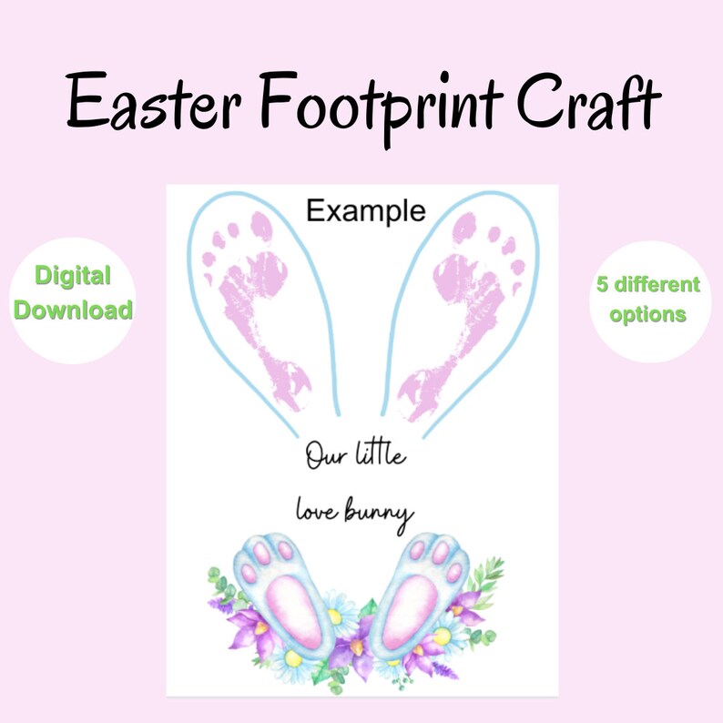 Easter Footprint Craft Bunny Footprint Easter Craft Footprint Craft ...